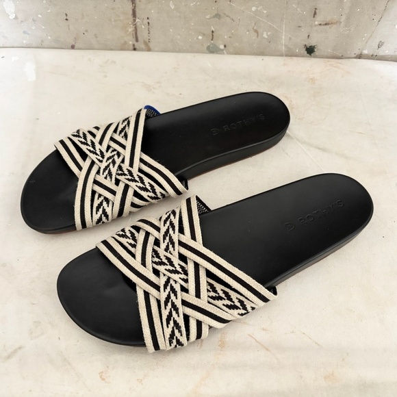 Rothy's | Shoes | Rothys The Hemp Slide In Black Beige | Poshmark